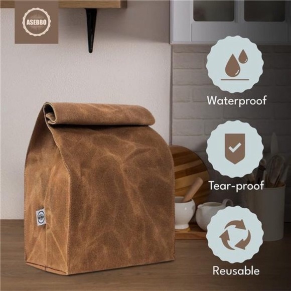 Bags | Insulated Lunch Bag 1l Sturdy Waxed Canvas Lunch Box For Men ...